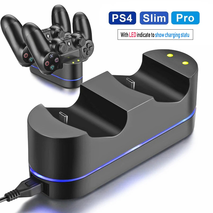 소니 PS4 / PS4 프로/PS4 슬림 DualShock 4 컨트롤러, 듀얼 USB LED 표시등에 대한 PS4 컨트롤러 ...