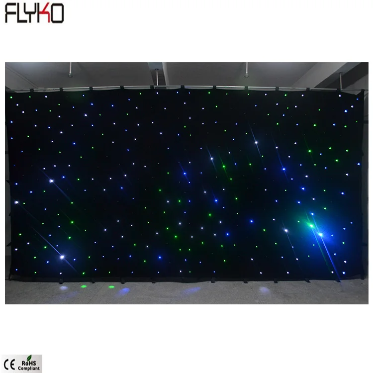 LED Twinkle Cloth Wedding Party Backdrop Lights led star curtain 3x6m ...