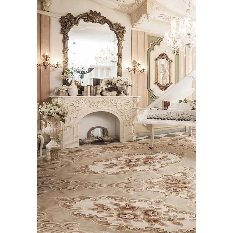 Indoor vinyl cloth luxury European style room flower photography ...