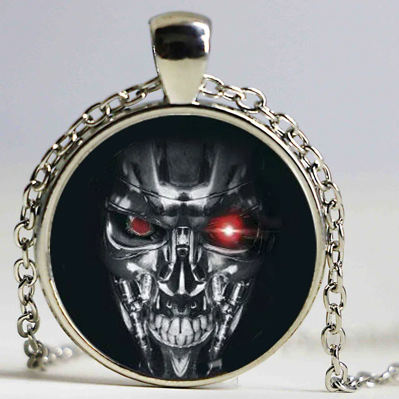 Terminator Crânio Colar do Sexo Masculino Colar de jóias Exclusivas ...
