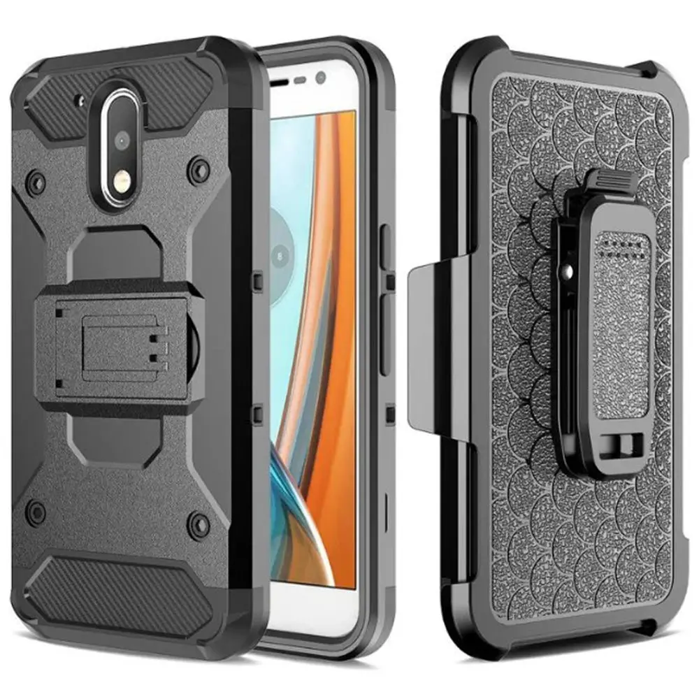 For Motorola Moto G4 G4 Plus Defender Hybrid Armor Belt Clip Sport Run