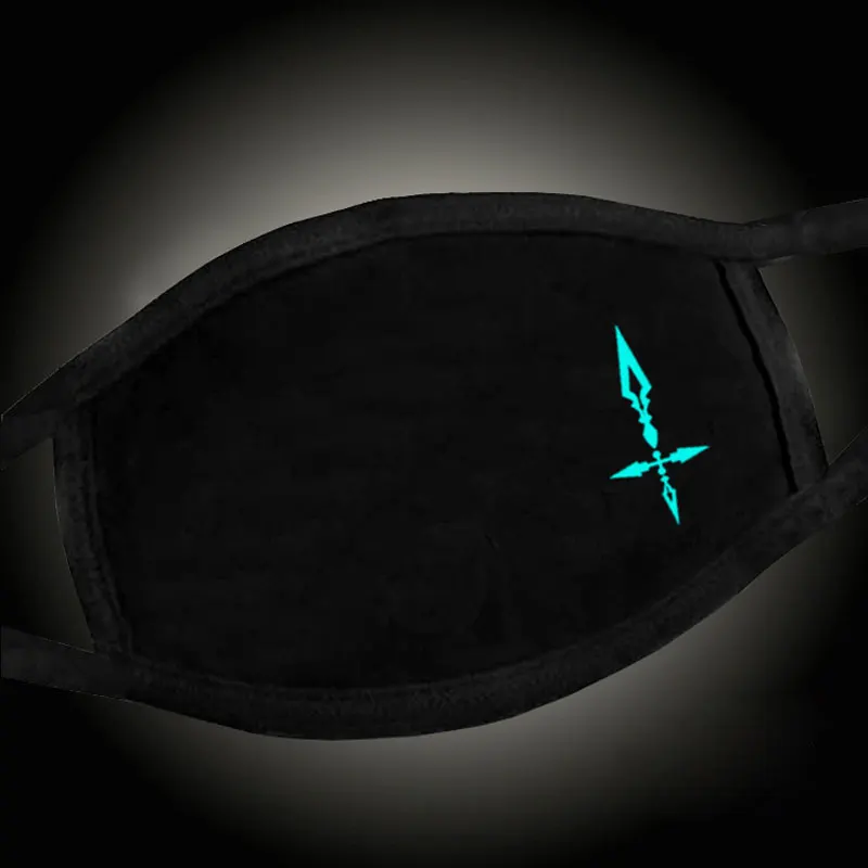 Светящаяся модная маска для рта Fate Zero Saber Command Spell хлопковая ...