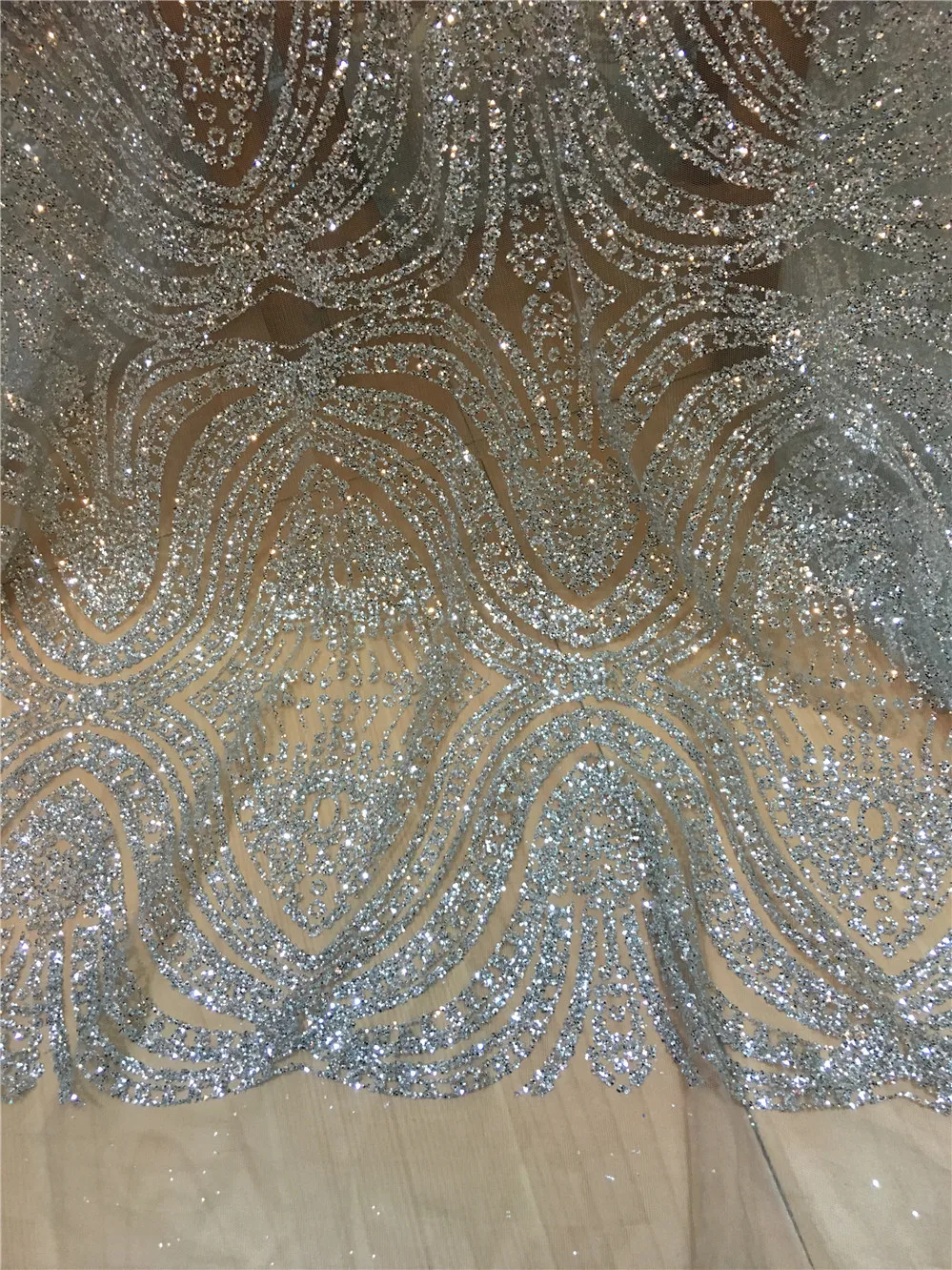 Tela de encaje francés africano, tul de alta calidad con lentejuelas ...