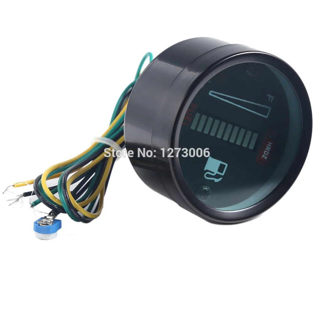 1Pc 2 Inch 52mm Car Fuel Gauge 12V 10 LED Fuel Level Meter Gauge Fuel ...