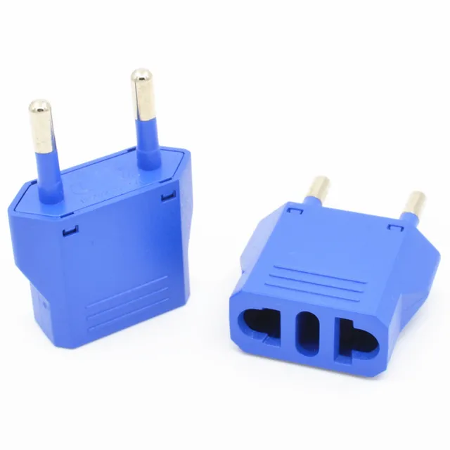 100pcs/lot 2 flat pin to 2 round adapter plug-in Electrical Sockets ...