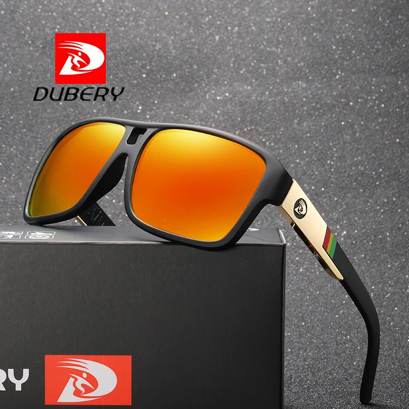 DUBERY Brand Design Polarized Sunglasses Men Square Mirror Luxury Retro ...