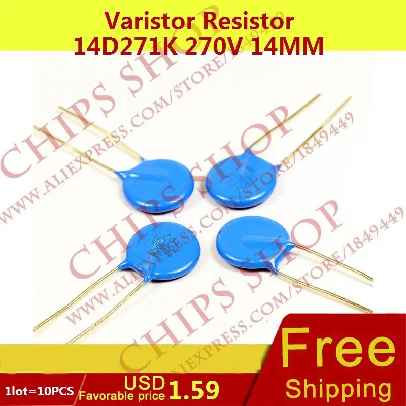 1LOT=10PCS Varistor Resistor 14D271K 270V 14MM Series14D|varistor ...