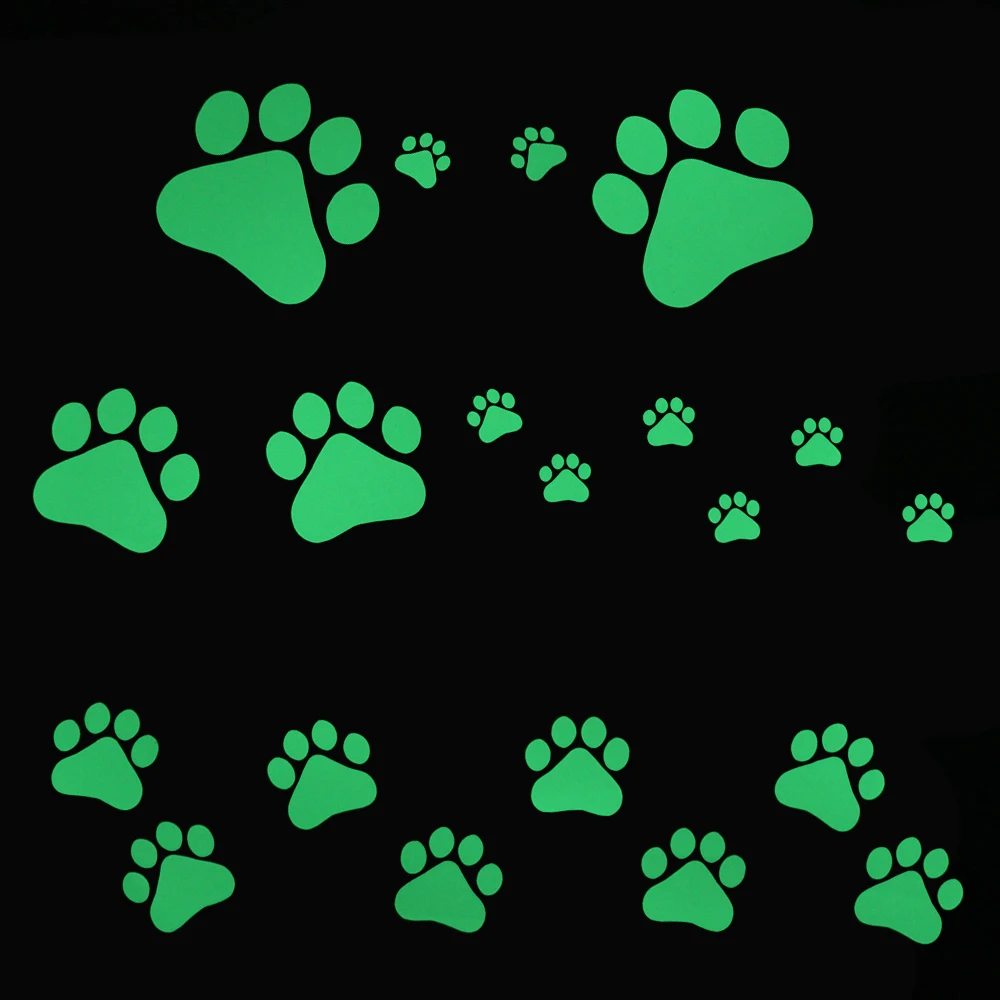 Cartoon Paw Print Green Background