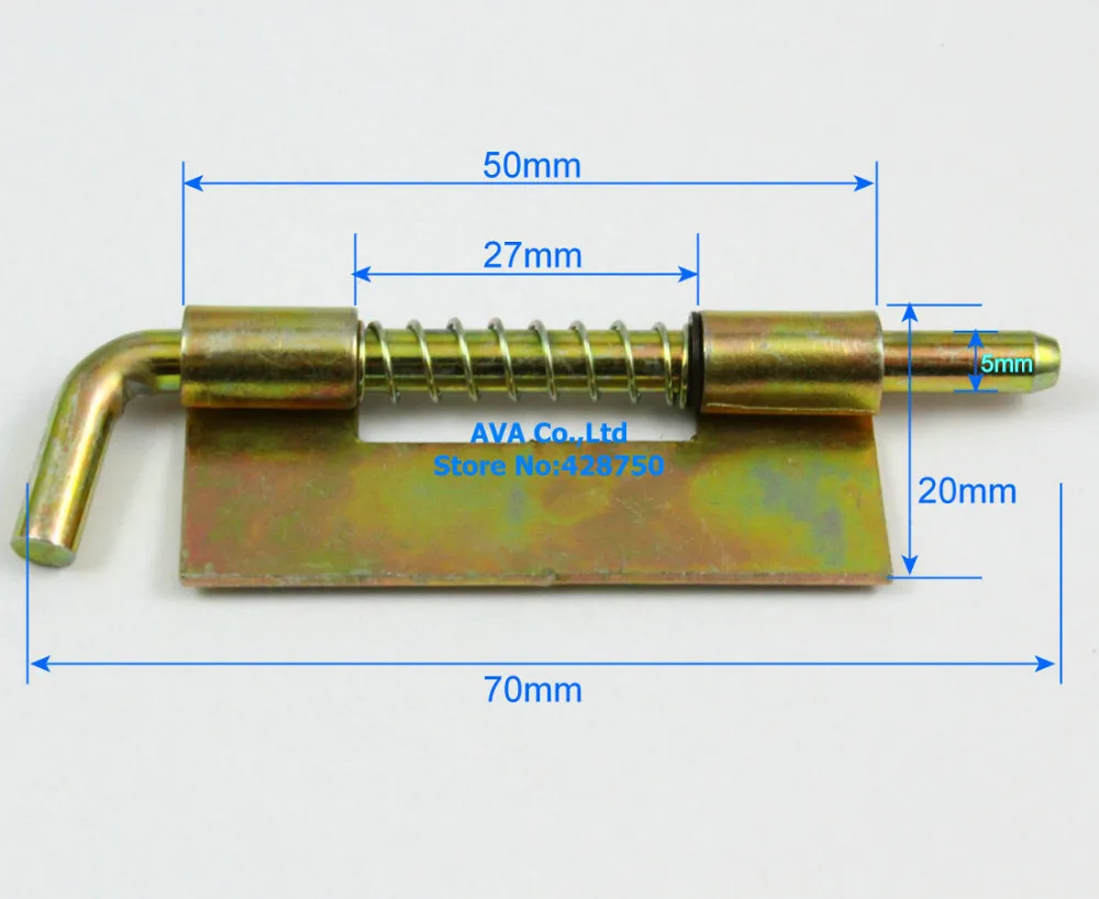 20 Pieces 7cm Fixed Type Metal Lock Spring Loaded Barrel Bolt Latch ...