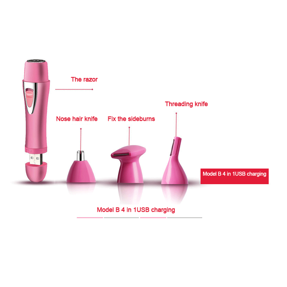 4 IN 1 USB Hair Removal Women Face Body Legs Hair Threader hair remover ...