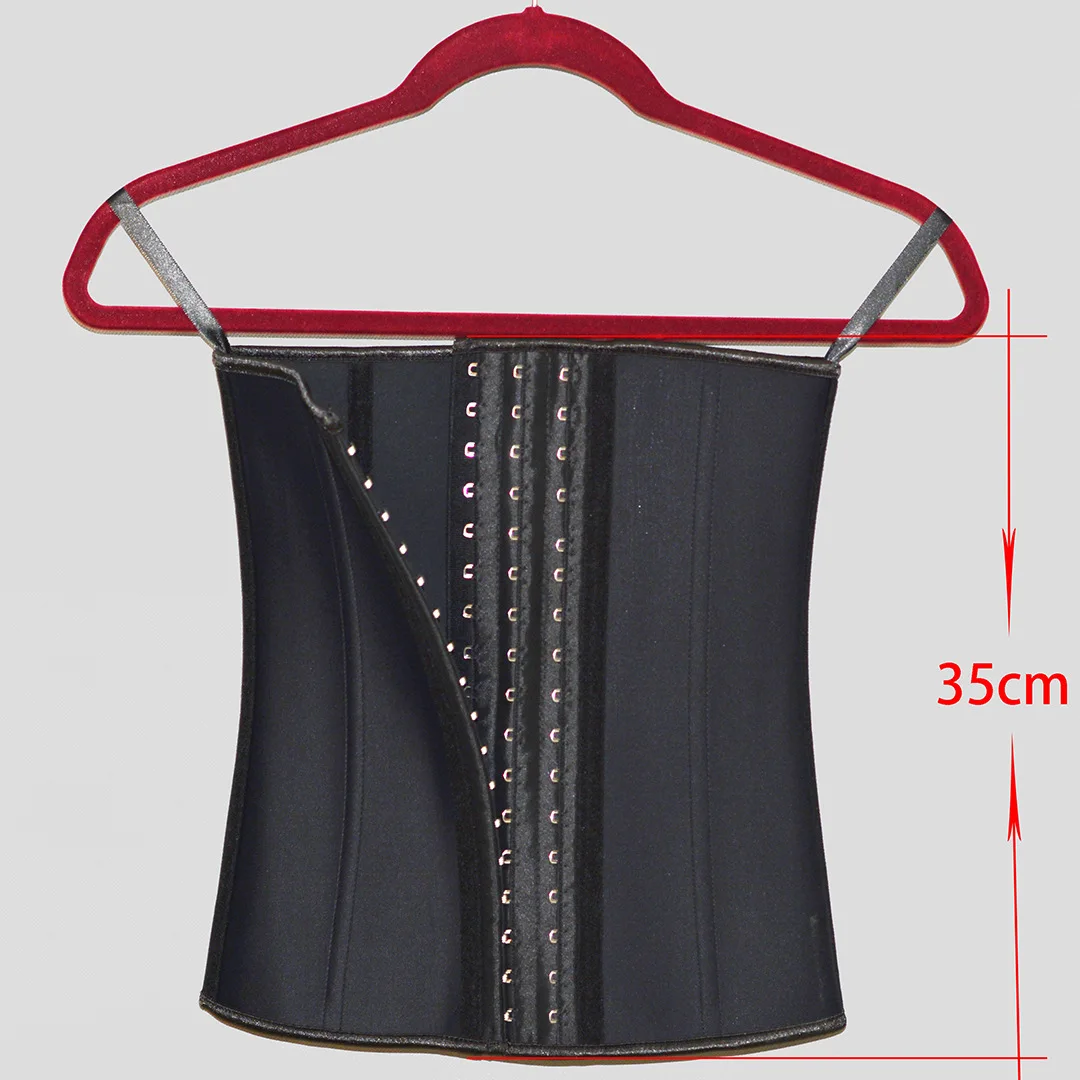 35cm Long Line Corset Overbust Long Torso Waist Cincher Rubber Latex ...