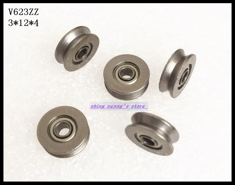 20 개/몫 V623ZZ 623VV 3x12x4 미리메터 V 홈 탄소 스틸 깊은 홈 볼 베어링 흔적을 산책 가이드 레일 베어링 ...