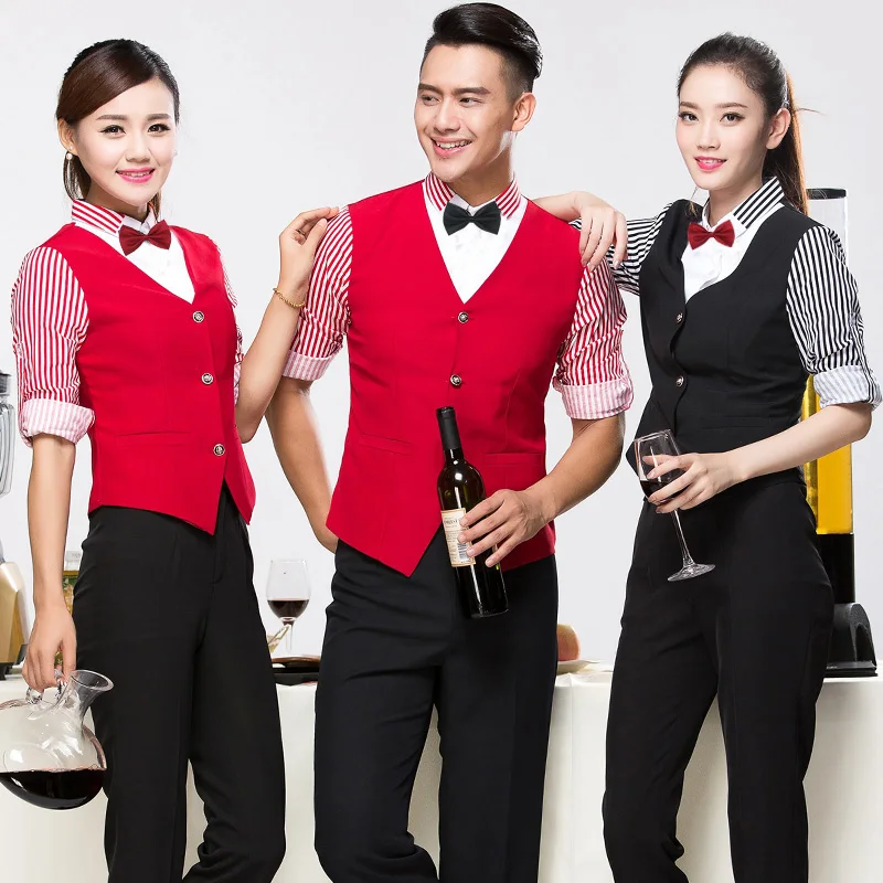 Hotel Clothing Cashier Foreman Short Sleeved Uniform Ktv Reception Vest ...