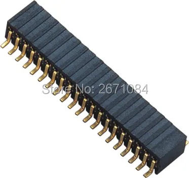 100pcs/Lot 2*25Pin Dual Row Right Angle SMD 1.27mm Female Header ...