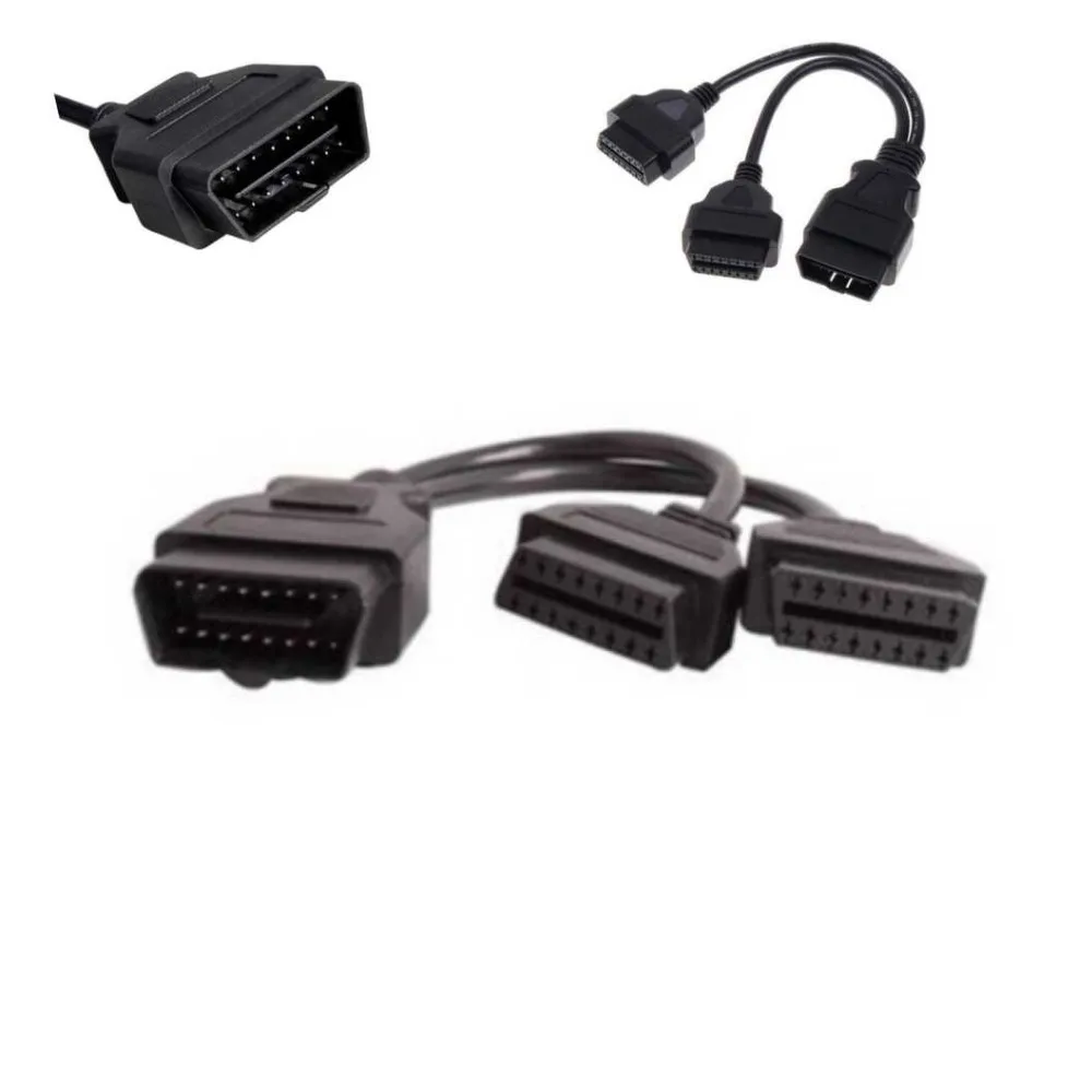 16 Pin OBD 2 cable plugs Splitter Adapter Extension Cable OBD II ...