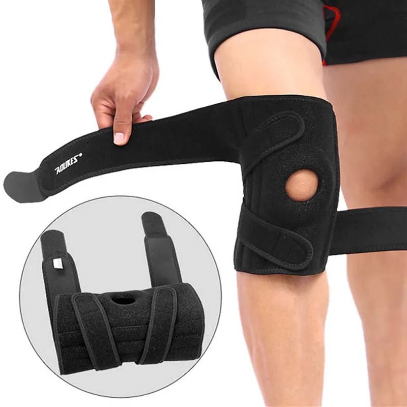 AOLIKES 1PCS Four Spring Support Adjustable Knee Brace Sports Knee ...