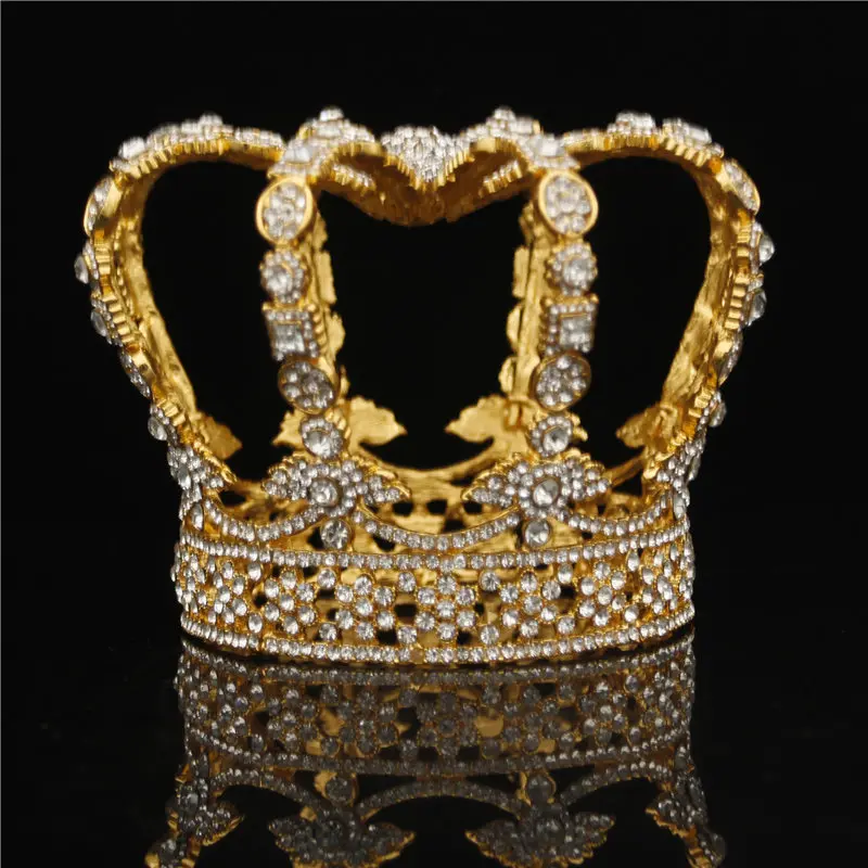 Gold Baroque Rhinestone Drag King Crown - Queerks™