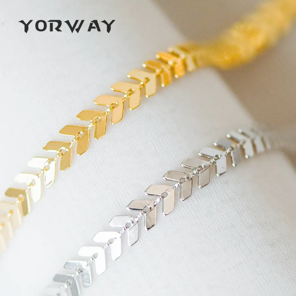 1 Meter, Gold/ Silver Chevron Chains 6.3mm, Real Gold/ Rhodium Plated ...