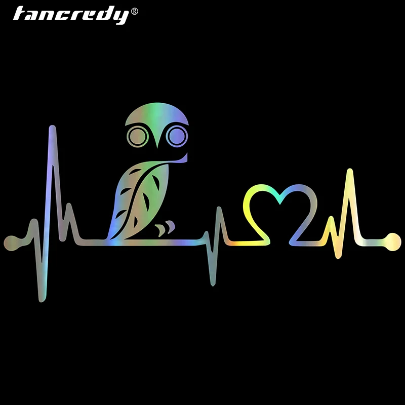 20cm*10cm Owl Leaf Heartbeat Lifeline Car Stickers Vinyl Decals Car ...