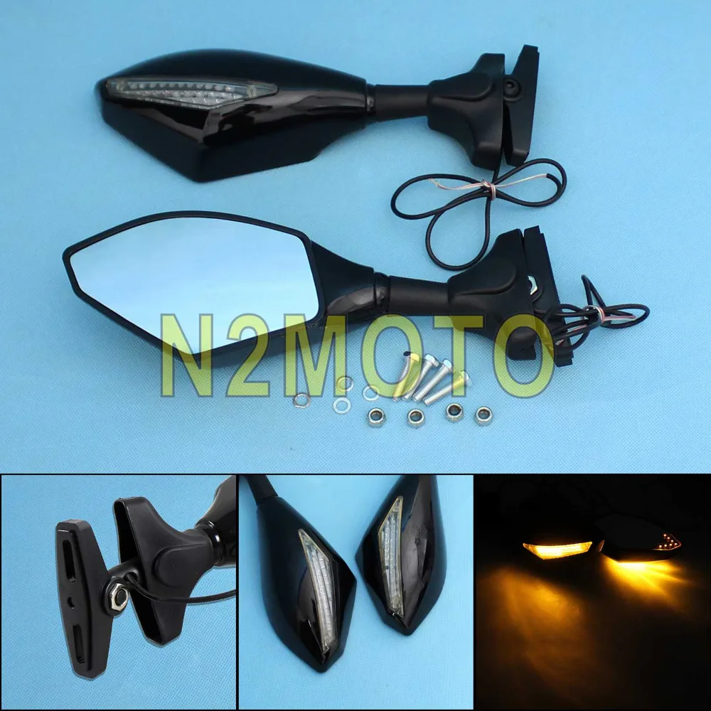 Motorcycle Led Indicator Rear View Mirror Amber Turn Signal Light For