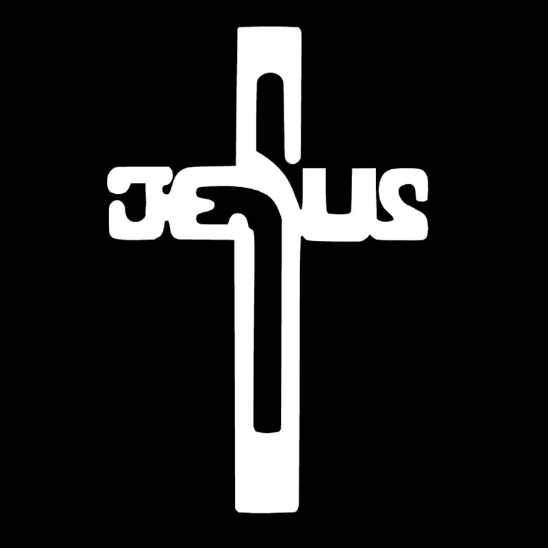 JESUS CROSS Vinyl Decal Sticker Car Window Wall Bumper God Religious ...