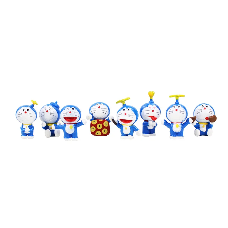 8pcs/lot Anime Cartoon Cute Doraemon Mini Pvc Figure Model Toys ...
