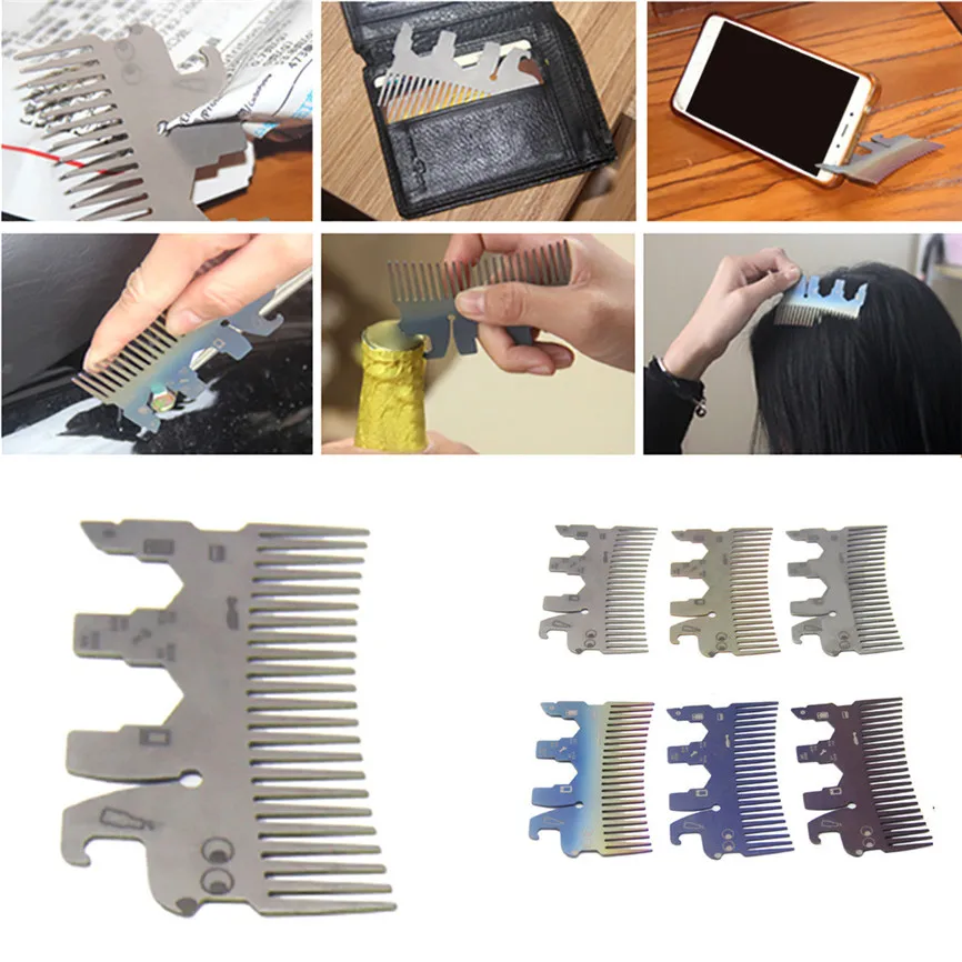 Portable Comb Pocket Wallet Comb Titanium Comb Stainless Steel Facial ...