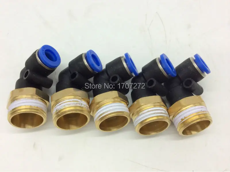 Free Shipping 8mm 1/2 Inch Threaded Elbow Pu Hose Connector 90 Degree ...