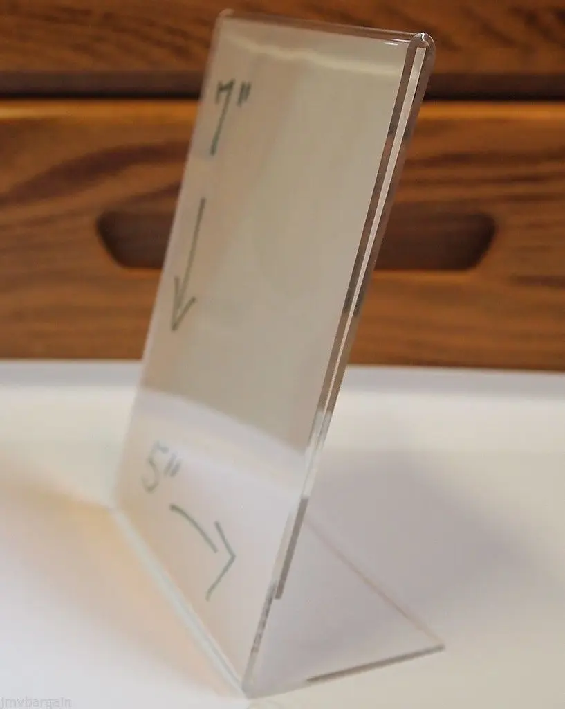 127x178mm Acrylic Plexiglass Photo Frame For Picture, L shaped slanted ...