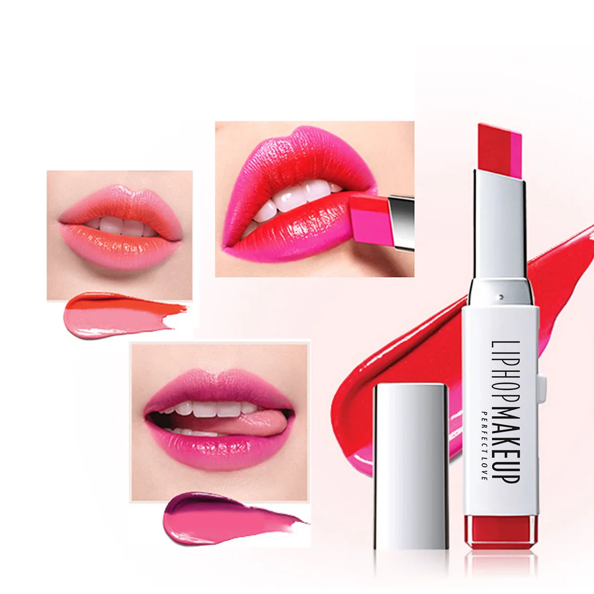 8 Colors Korean Style Gradient Color Lip Gloss Lipstick Lasting Waterproof Lip Balm Makeup Two