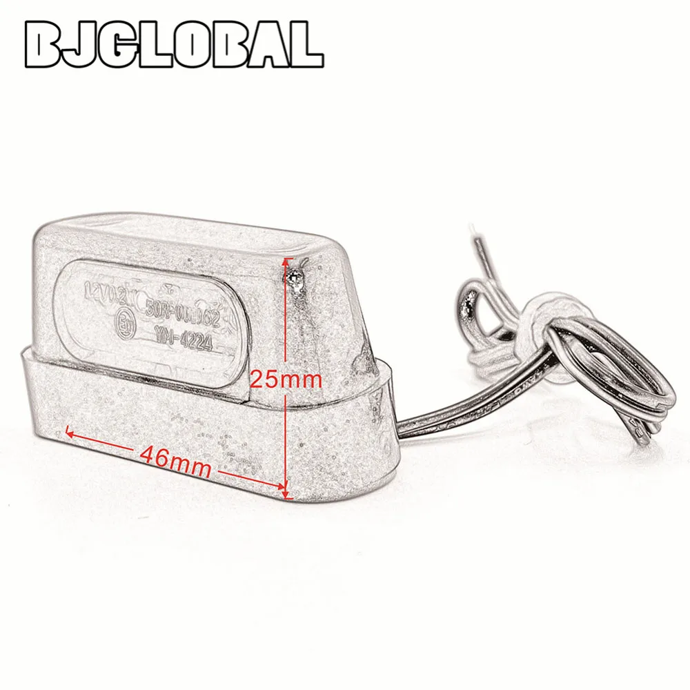 BJGLOBAL Mini Motorcycle Black LED License Plate LED Lights 12V Rear ...