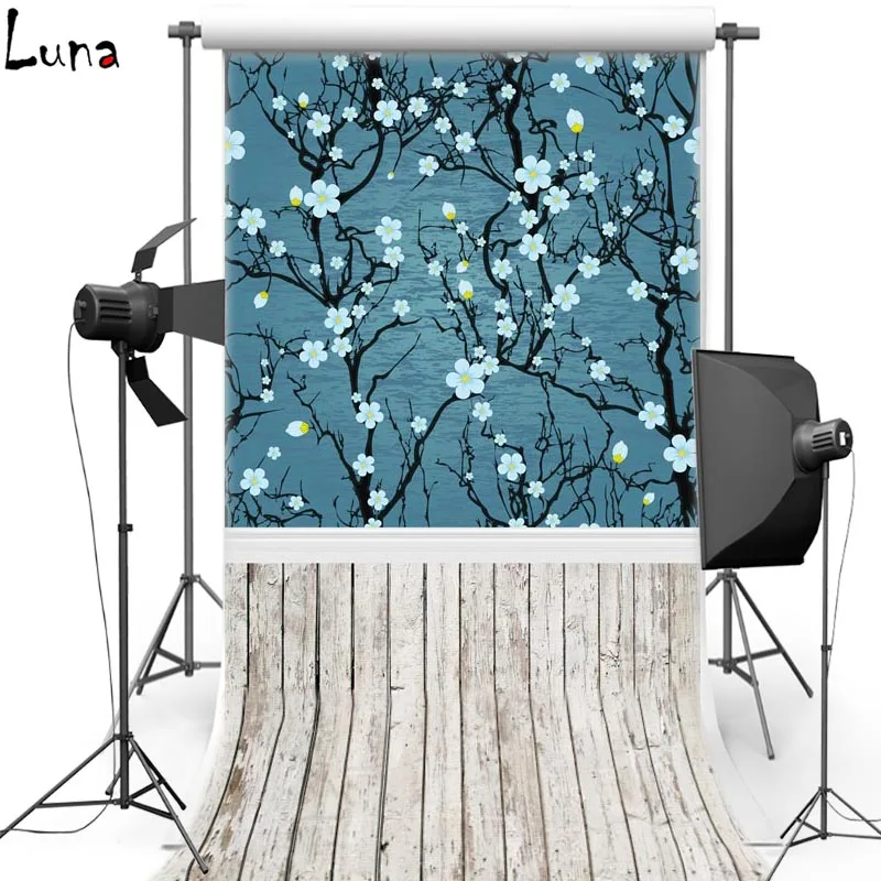 Vinyl Photography Background Fashion Show Flower Wall Wood Floor ...