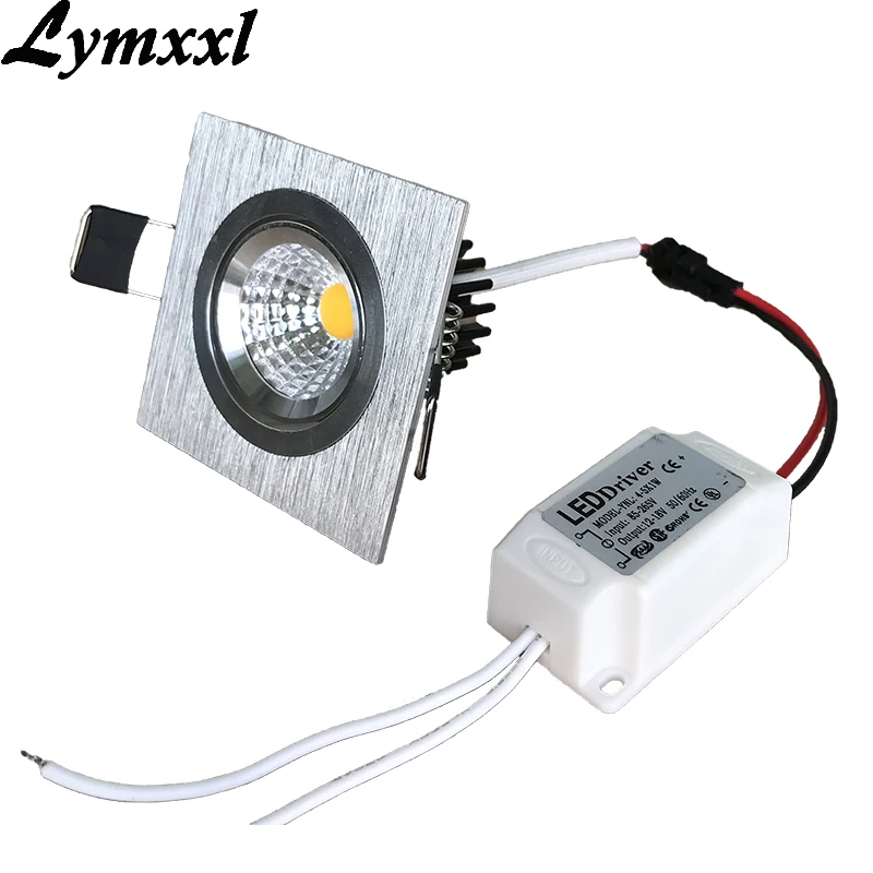 10pcs 68mm Square Silver Dimmable 5w 7w Led DownLight AC90 260V or 12v ...