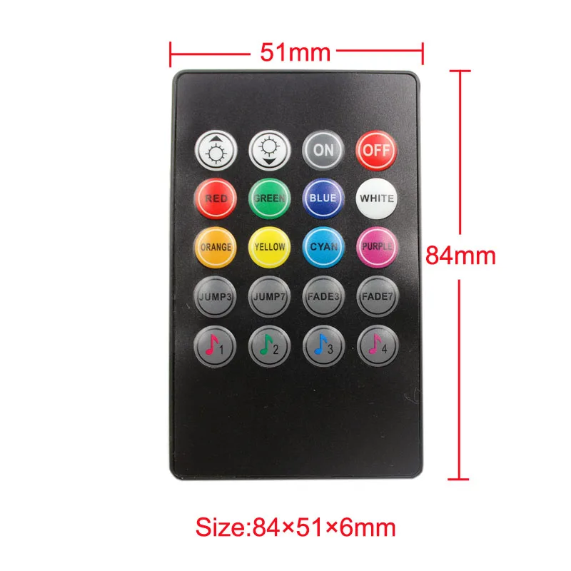 20 Keys IR Music sync remote controller Sound Sensor for LED Strip ...