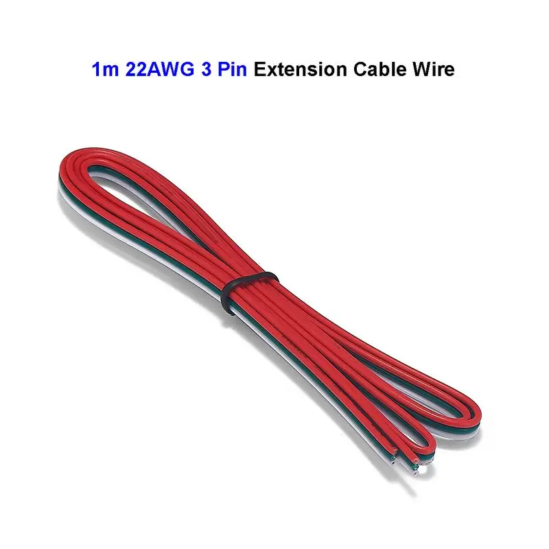 3 Pin Extension Cable 1m 2m 3m 5m 10m 20m 22AWG SM JST Connector Extend ...