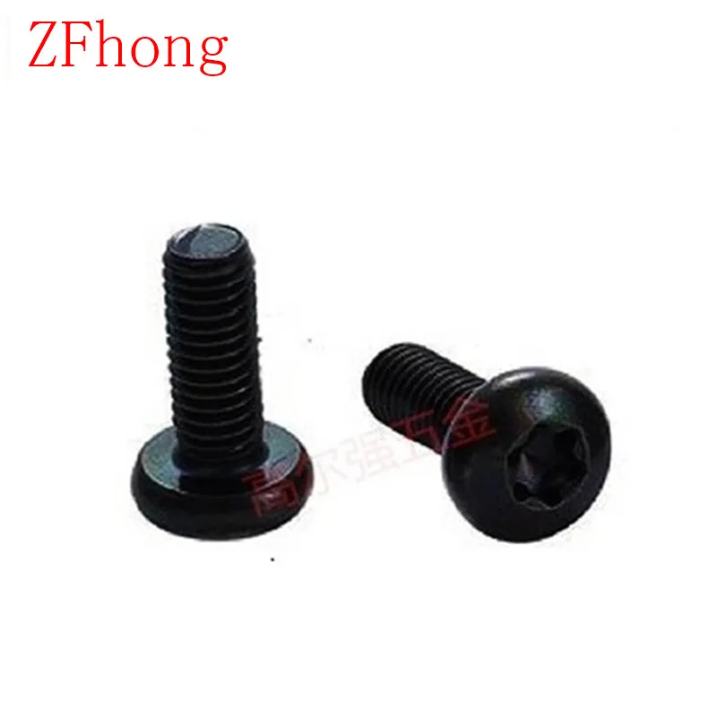 100 pçs/lote M2.5 * 4/5/6/8/10 Seis lobo Preto Torx Pan parafuso de ...