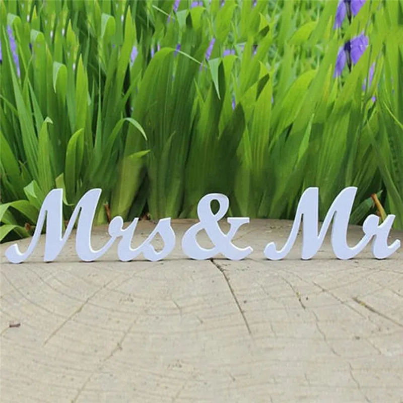 1 Set Imixlot White Color Mr and Mrs Wooden Letters Sign Room ...