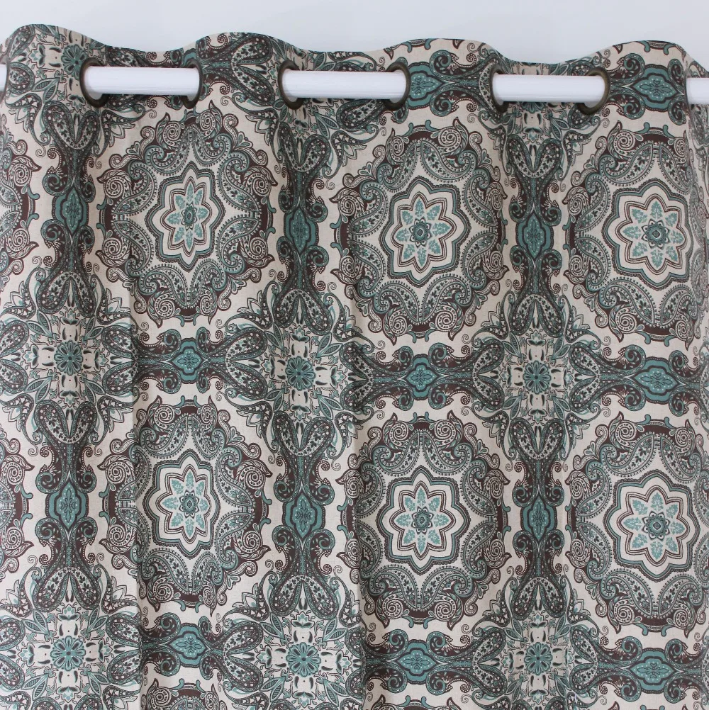 VEZO HOME window curtains panel printed vintage floral cotton linen ...