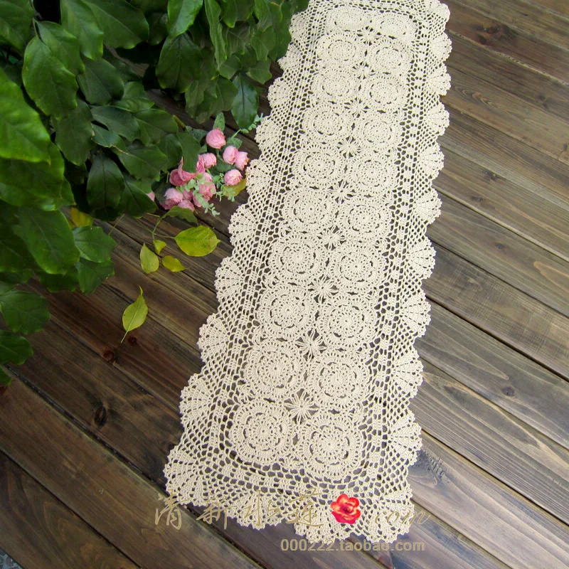 Home & Living cotton riunner crocheted lace Vintage Handmade ...