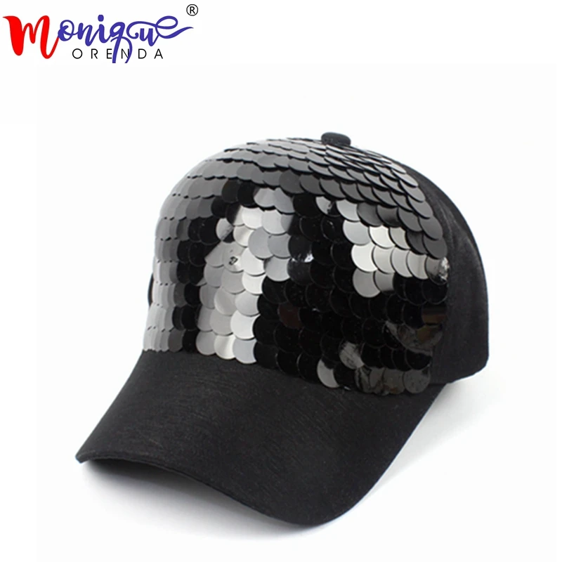 Fashion Branded Baseball Caps High Quality Multicolor Sequins Cap