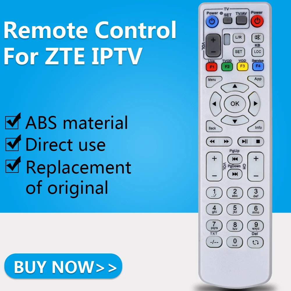 ZF para ZTE 46 teclas 46 botones decodificador digital stb iptv control remoto con función de ...