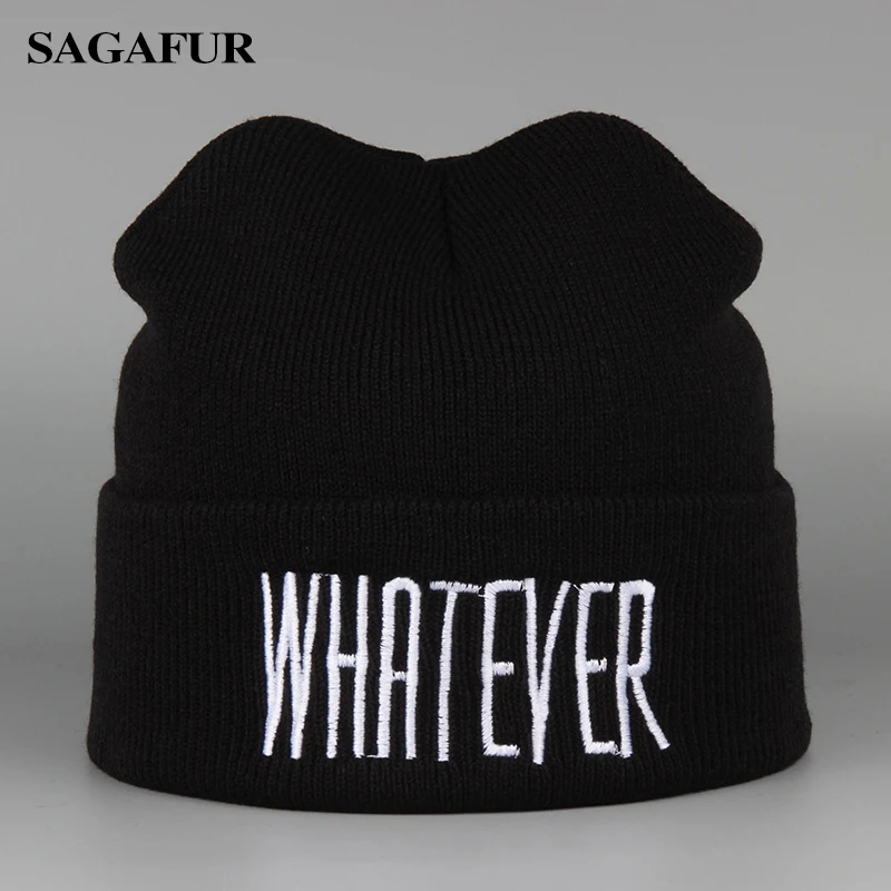 Unisex Autumn Winter Cap Fashion Women's Embroidery Whatever Beanies ...