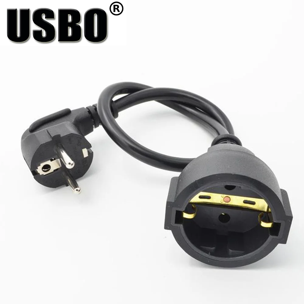 Black-0-35M-EU-German-plug-socket-extension-power-cable-IEC320-16A-250V ...