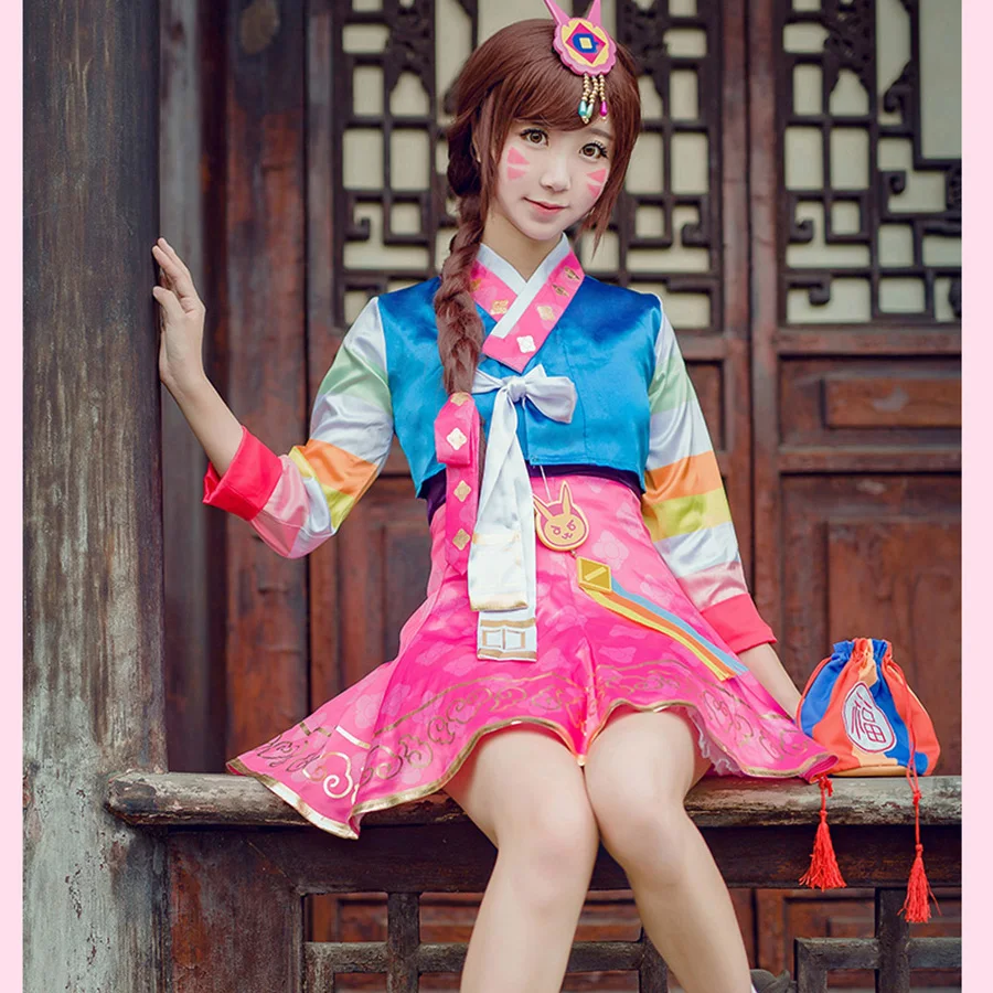 Fantasy Watch Over Dva Cosplay Suit Coat Dress Korean Clothing Design Cos Dva Clothes Party
