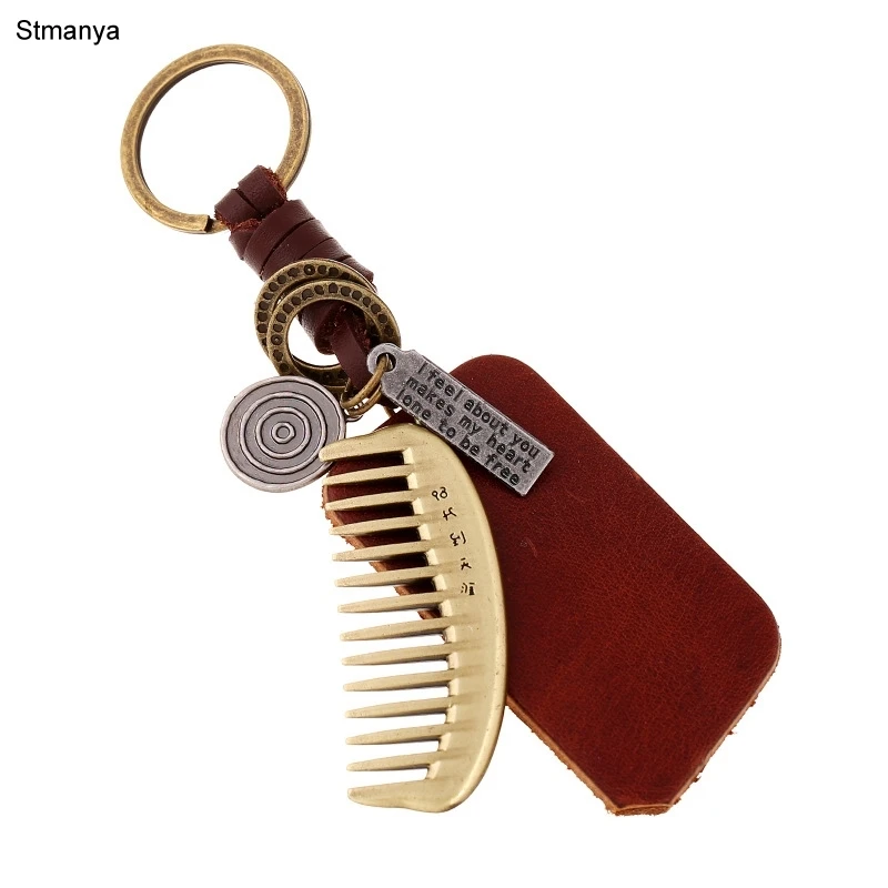 Retro Punk Style Pure Hand - Woven Leather Rope Key Chain Men And Women ...