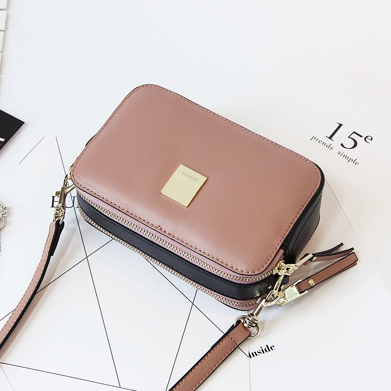 Small Leather Bucket Bag With Zipper | semashow.com