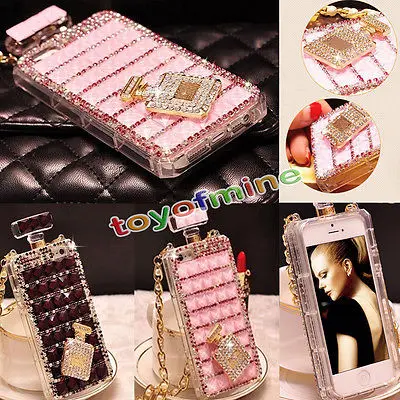 Luxury Diamond Perfume Case Handbag Bling Crystal Rhinestone Perfume ...