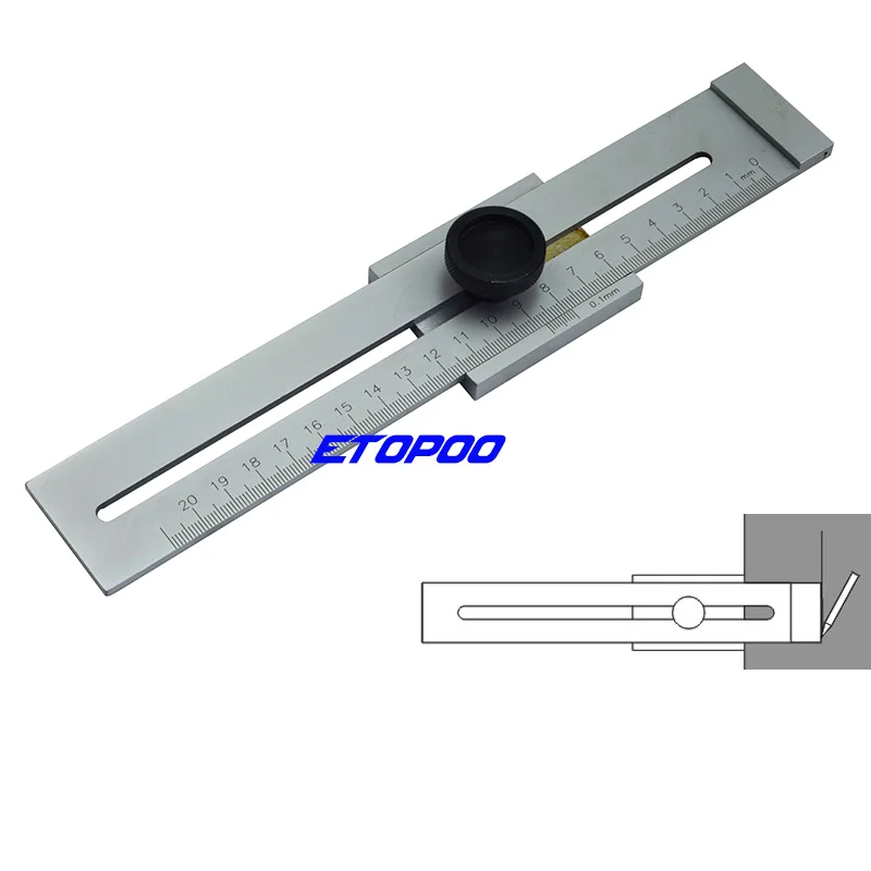0-200mm 0.1mm Steel Marking Gauge Wood Working Measuring Tool Mortising ...