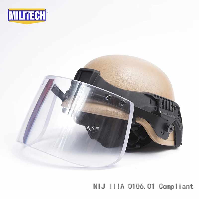 MILITECH CB Color PASGT Full Cut Tactical Ballistic Helmet With Visor ...