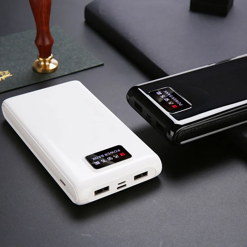 CHEZVOUS Power Bank DIY Box LCD Display 6X 18650 Dual USB Power Bank ...